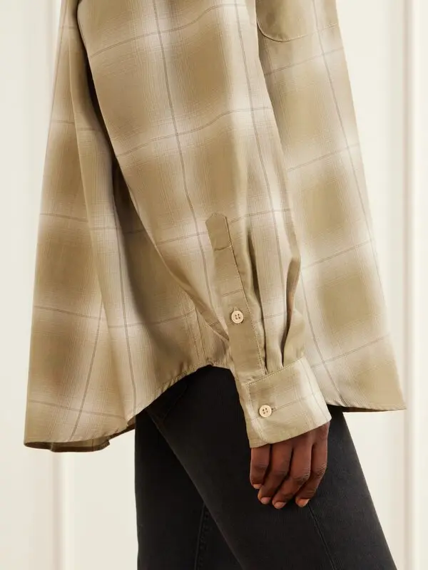 JAMIE HALLER The Big Checked Cotton-flannel Shirt