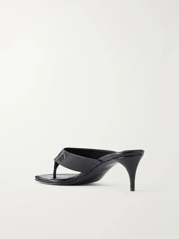 Alaïa Infra 55 Croc-effect Leather Sandals