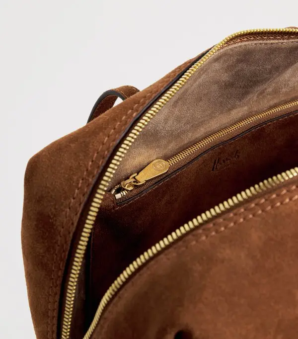 Harrods Medium Suede Wren Shoulder Bag