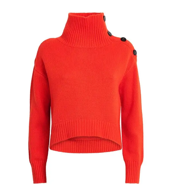 YVES SALOMON Wool-cashmere Funnel-neck Sweater