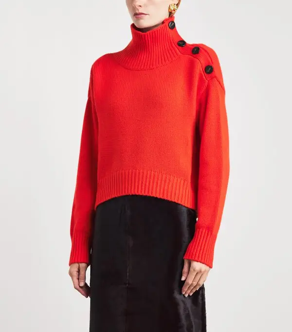 YVES SALOMON Wool-cashmere Funnel-neck Sweater
