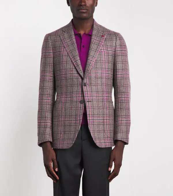 Isaia Cashmere Check Capri Blazer