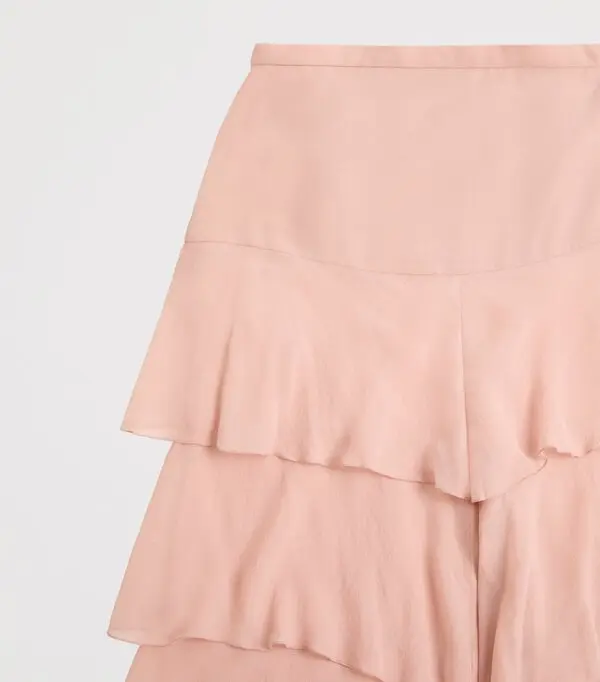 Valentino Garavani Silk Tiered Straight Trousers