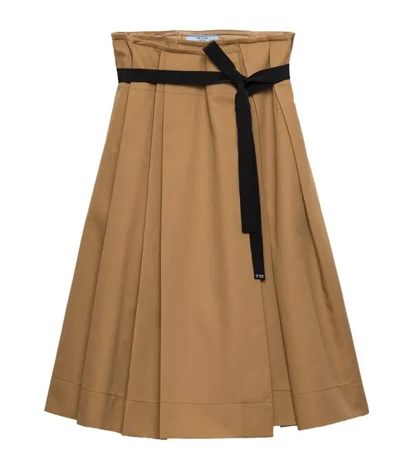 Prada Gabardine Pleated Skirt