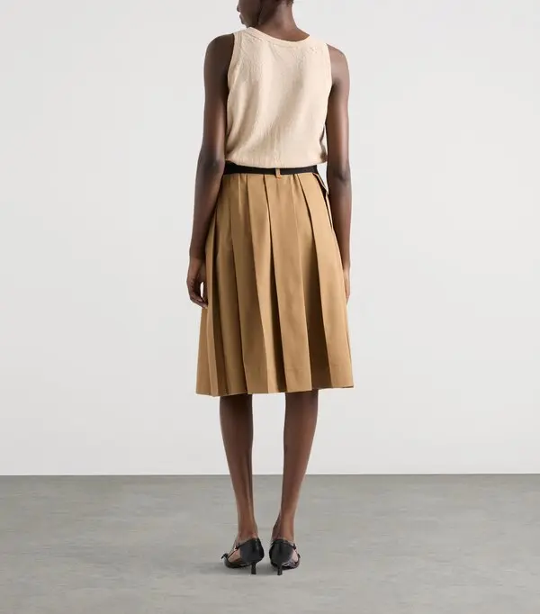 Prada Gabardine Pleated Skirt
