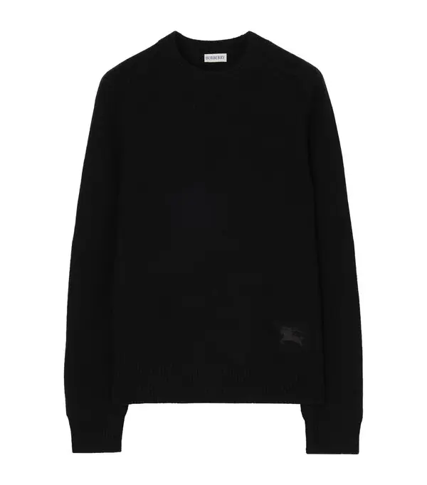 Burberry Cashmere Ekd-embroidered Sweater - Black