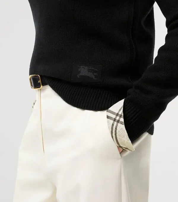Burberry Cashmere Ekd-embroidered Sweater - Black