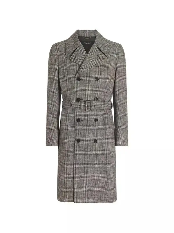 Dolce & Gabbana Double-breasted Glen-plaid Cotton Coat