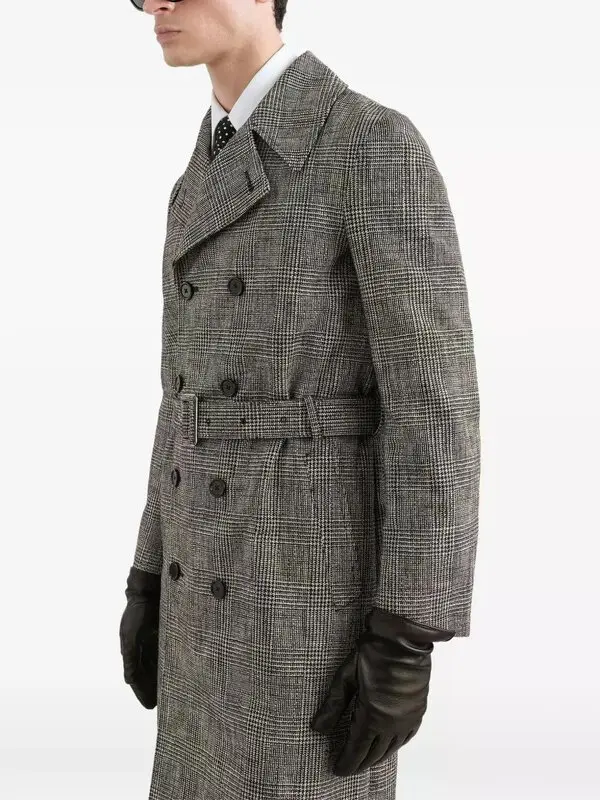 Dolce & Gabbana Double-breasted Glen-plaid Cotton Coat