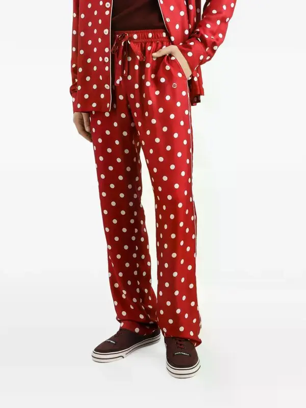 Dolce & Gabbana Polka Dot-print Vanity Silk Twill Trousers
