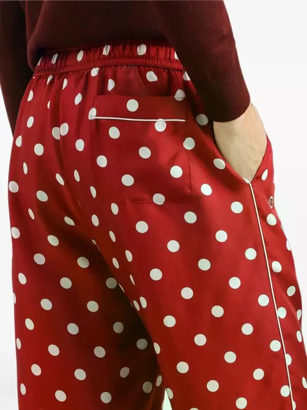Dolce & Gabbana Polka Dot-print Vanity Silk Twill Trousers