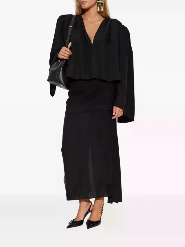 Valentino Garavani Gathered Cropped Cardigan - Black