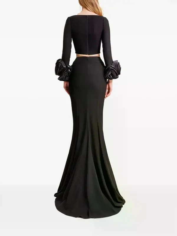 GEMY MAALOUF Floral-appliqué Cropped Top