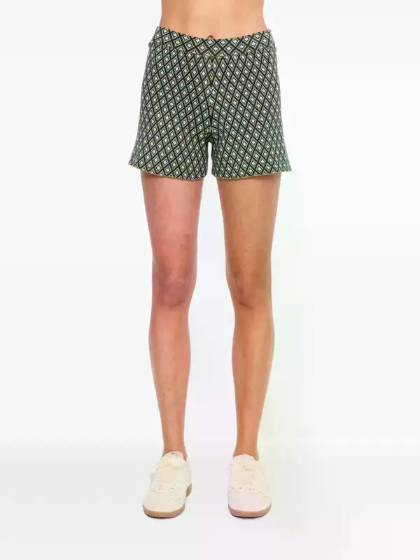The Upside Viva Jaya Geometric-knit Shorts