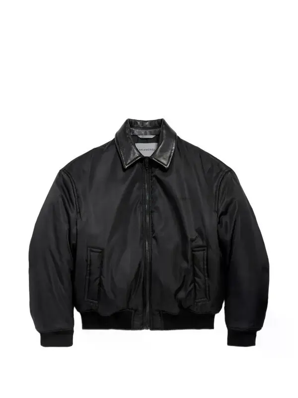 Balenciaga Cocoon Leather-collar Bomber Jacket