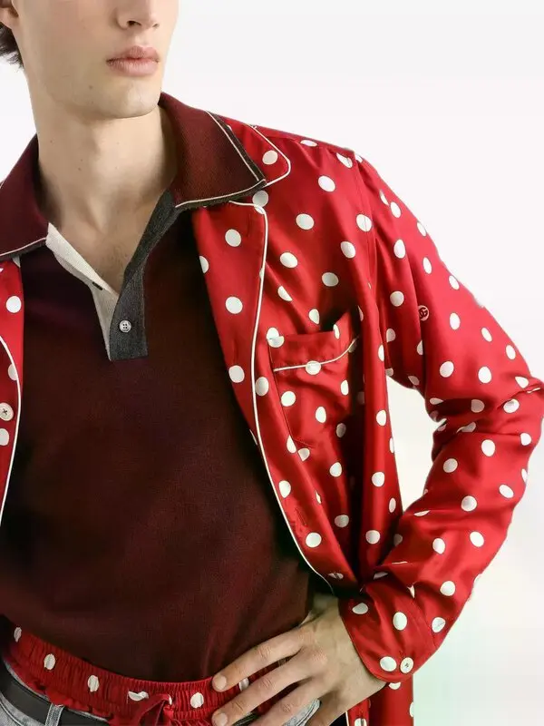 Dolce & Gabbana Polka Dot-print Silk Twill Vanity Shirt
