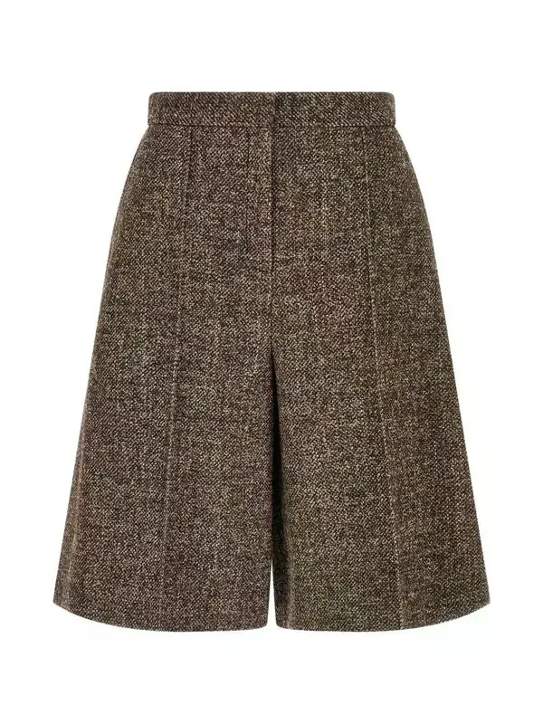 Agnona Amanda Melange-texture Bermuda Shorts - Brown