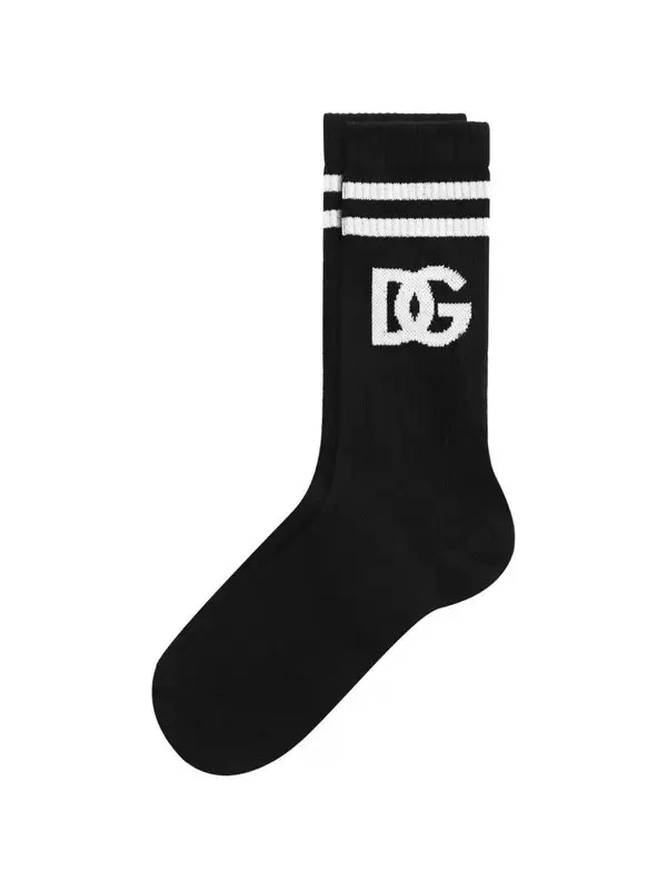 Dolce & Gabbana Cotton Socks With Dg Jacquard Logo