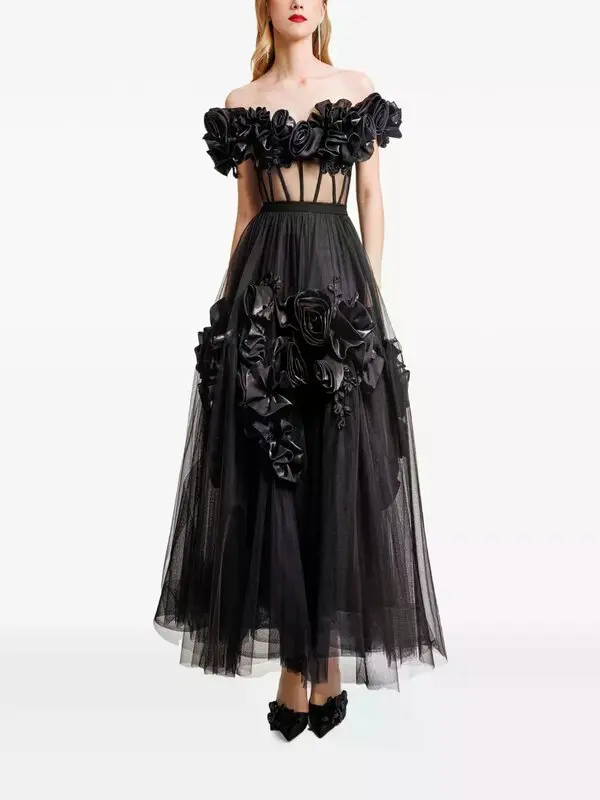 GEMY MAALOUF Floral-appliqué Corset Top
