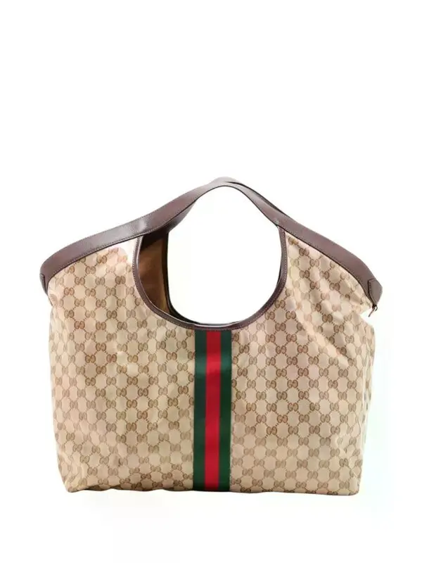 Gucci 2016-2026 Large Gg Canvas Web Giglio Tote Bag