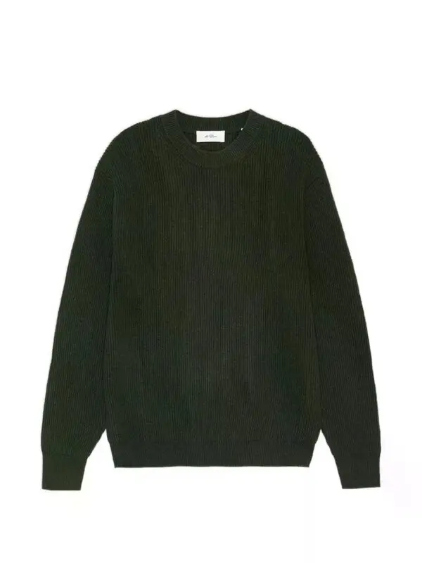 LES DEUX Crewneck Knit Wool Rib Knit Rosin