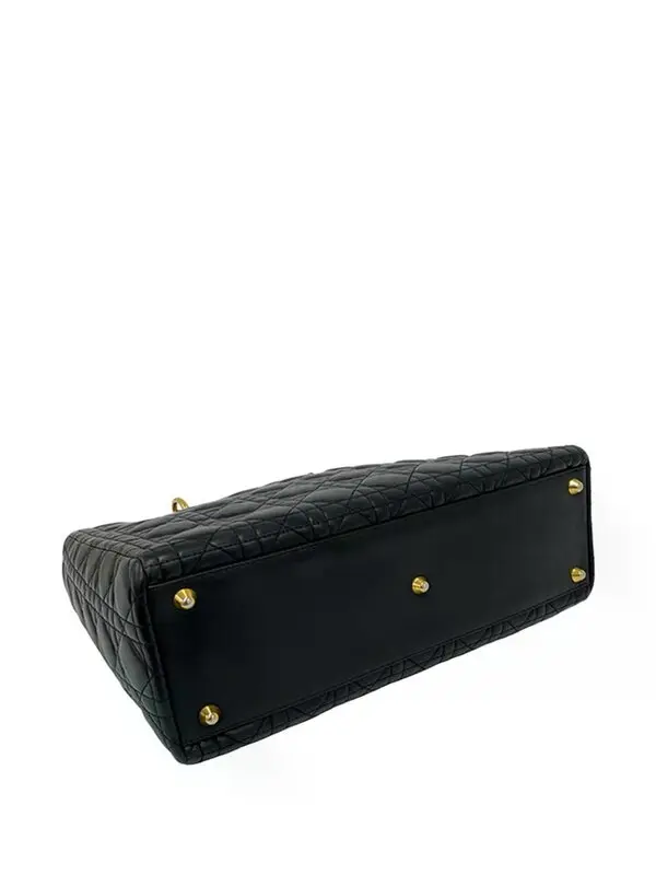 Dior 2000-2015 Large Lambskin Cannage Lady Satchel