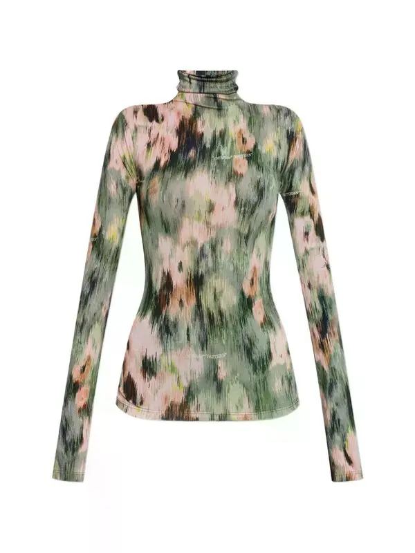 Off-White Abstract-print Turtleneck Top