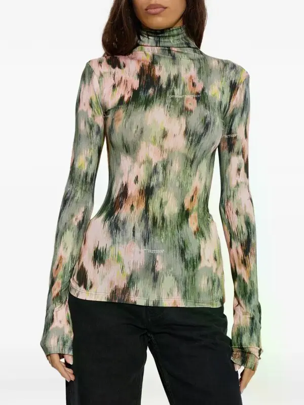 Off-White Abstract-print Turtleneck Top