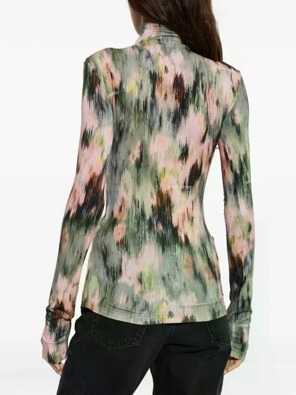 Off-White Abstract-print Turtleneck Top