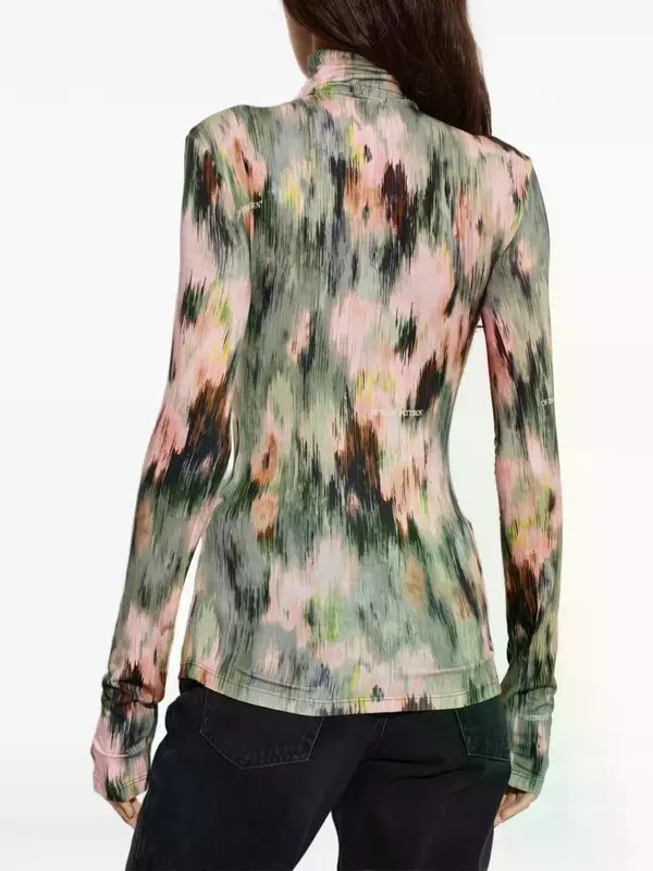 Off-White Abstract-print Turtleneck Top