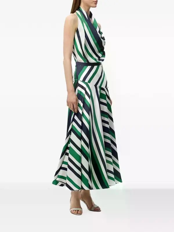 Adam Lippes Thea Striped Silk Maxi Skirt