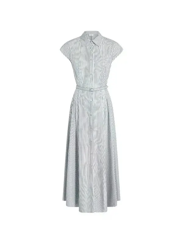 Adam Lippes Palmer Striped Maxi Shirtdress - White