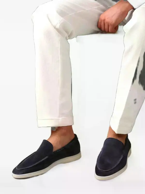 AURELIEN Yacht Suede Loafers - Blue