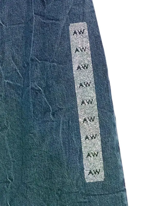 Alexander Wang Crystal-embellished Wide-leg Jeans