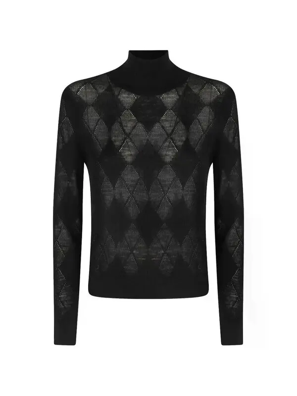 BALLANTYNE Argyle-knit Turtleneck Sweater