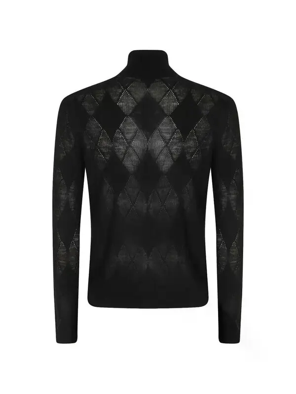 BALLANTYNE Argyle-knit Turtleneck Sweater