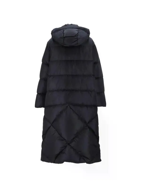 Add Quilted Hooded Coat - Blue