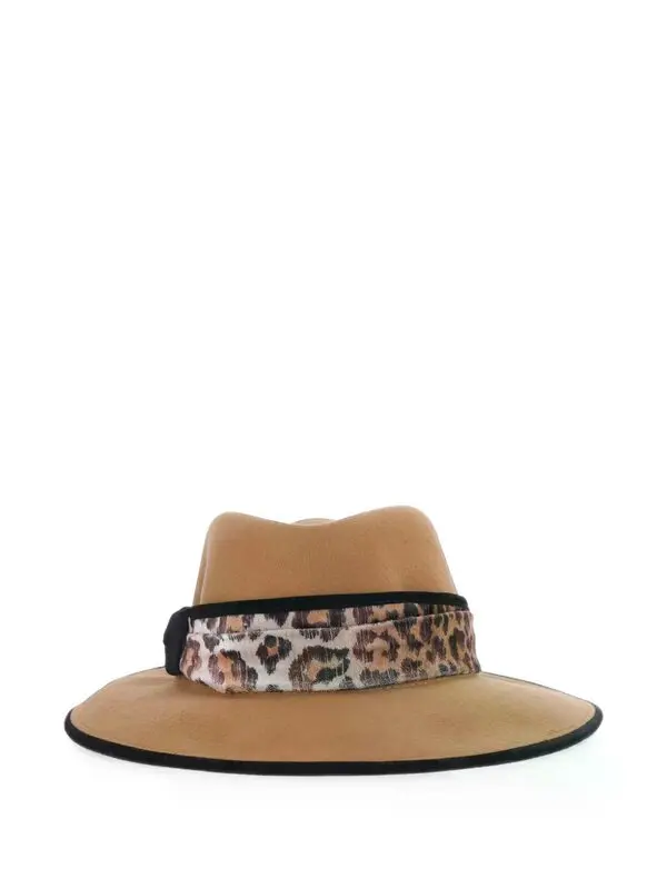 ALEXIA ALVAREZ DE TOLEDO Leopard-print Wool Hat - Neutrals