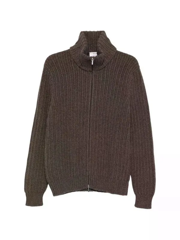 BARBA NAPOLI Ribbed-knit Zip-up Sweater