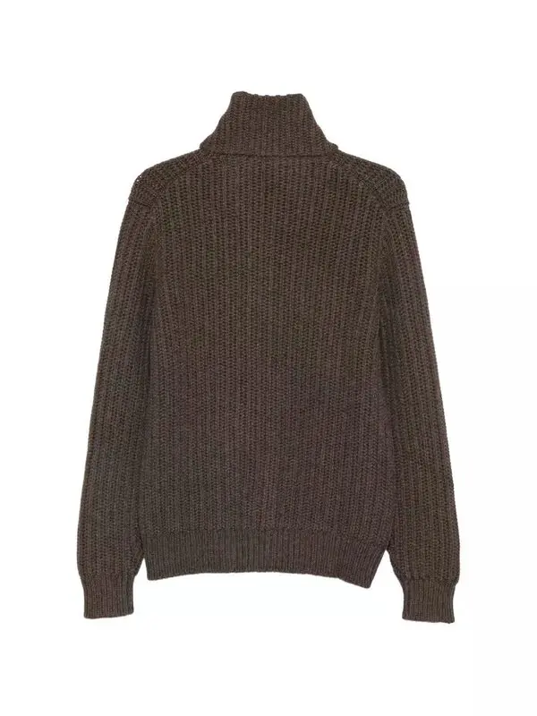 BARBA NAPOLI Ribbed-knit Zip-up Sweater