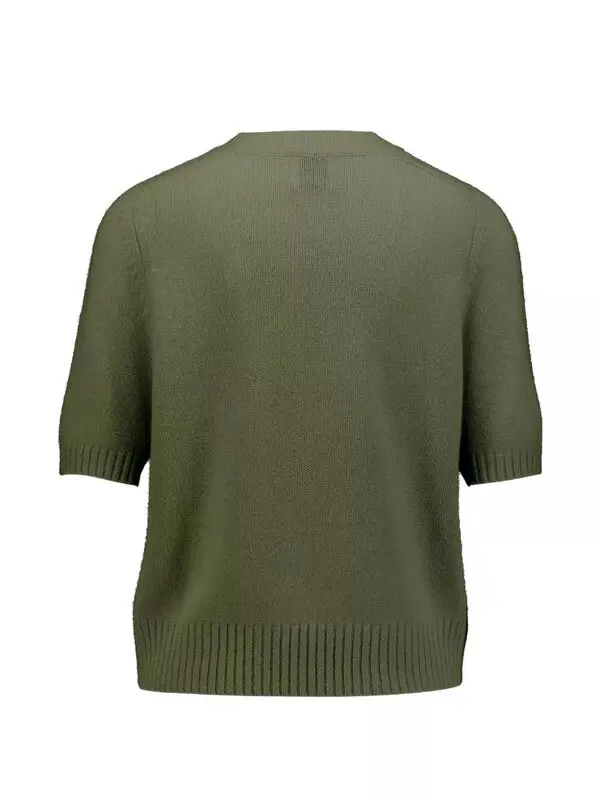 ALLUDE Short-sleeve Crew-neck Top