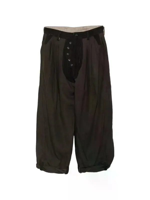 ZIGGY CHEN Herringbone-pattern Panelled Trousers