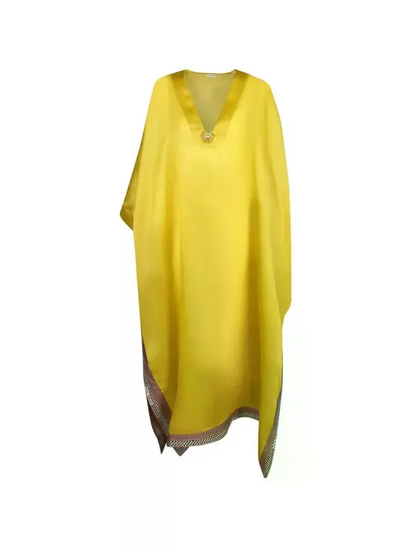 ATELIER VLISCO Energetic Sun-motif Kaftan Maxi Dress - Yellow
