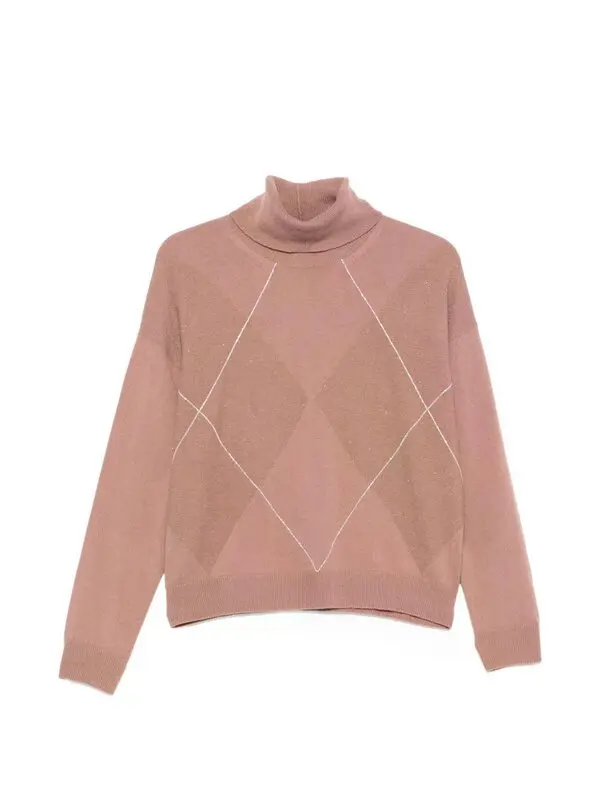 Peserico Argyle-knit Roll-neck Sweater