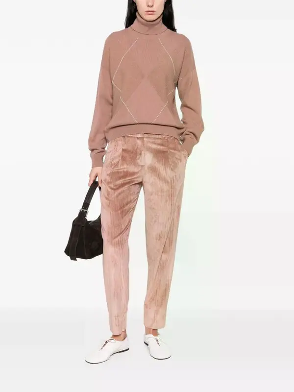 Peserico Argyle-knit Roll-neck Sweater