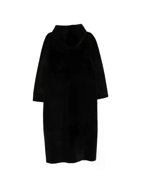 Simonette Ravizza Nice Hooded Shearling Coat - Black