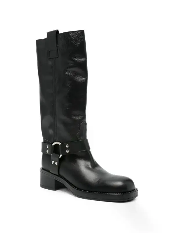 GISEL B Harness-detail Leather Boots