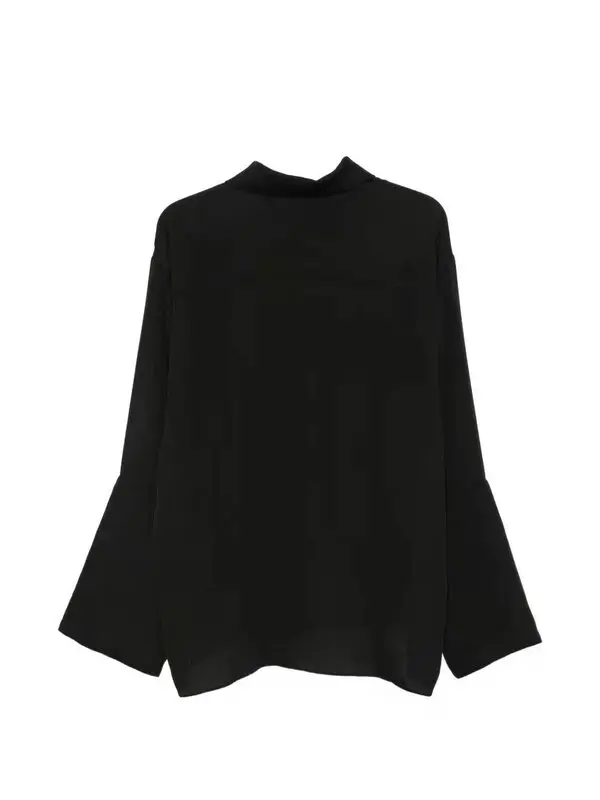 ALAINPAUL Bell-sleeve Polo Top - Black