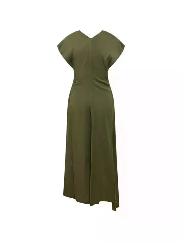 Victoria Beckham Midi Aria Twist-detail Dress - Green
