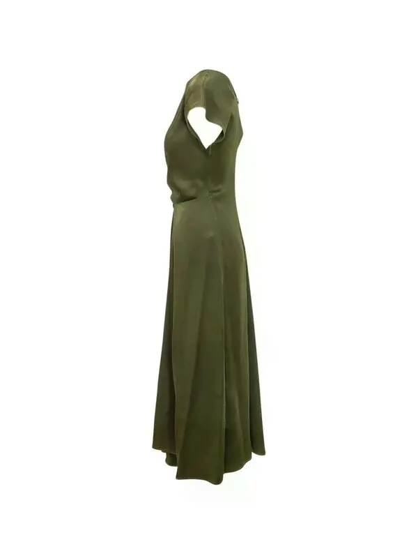 Victoria Beckham Midi Aria Twist-detail Dress - Green